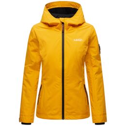 Marikoo Damen Sportliche Outdoorjacke Übergangs Regenjacke mit Kapuze Brombeere