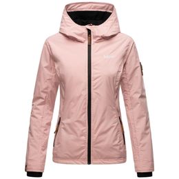 Marikoo Damen Sportliche Outdoorjacke Übergangs Regenjacke mit Kapuze Brombeere