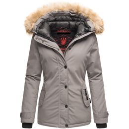 Navahoo Damen Warmer Winterjacke Parka mit Kunstfell-Kapuze Laura