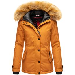 Navahoo Damen Warmer Winterjacke Parka mit Kunstfell-Kapuze Laura