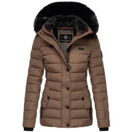 Navahoo Damen Warme Steppjacke Winterjacke mit weicher Kunstfell-Kapuze Milianaa