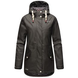 Navahoo Damen Warmer Regenjacke Wasserdichter Regenmantel mit Kapuze Oceans Heart