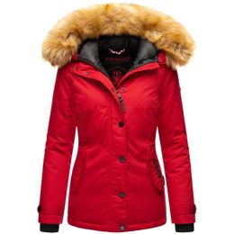 Navahoo Damen Warmer Winterjacke Parka mit Kunstfell-Kapuze Laura