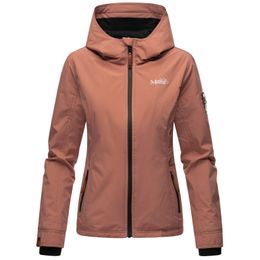 Marikoo Damen Sportliche Outdoorjacke Übergangs Regenjacke mit Kapuze Brombeere