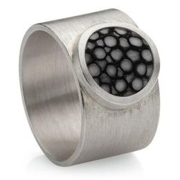 Fischleder Store Fingerring Silber-Rochenleder breit