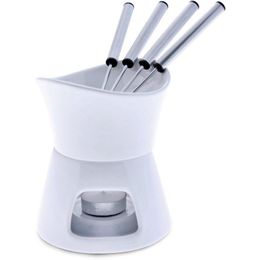 SWISSMAR Fondue Glow, 0,28 l, für Schokolade, 280 ml, inkl. 4 Fonduegabeln, weiß