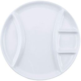 SWISSMAR Fondueteller Raclette/Fondue Porzellanteller, (4 St), rund, Ø 25 cm, Porzellan, weiß