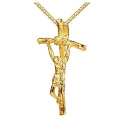 JEVELION Kreuzkette Kruzifix Anhänger vergoldet 925 Silber