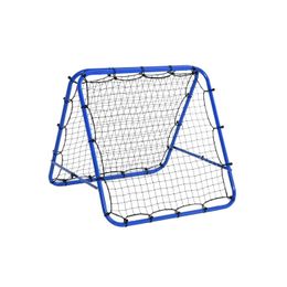 HOMCOM Rebounder Kickback Tor Rückprallwand Netz beidseitiger Rückprall Stahl Blau (Set