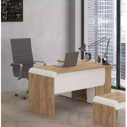 JVmoebel Eckschreibtisch Brauner Eckschreibtisch Büromöbel Design Schreibtisch Chefschreibtisch (1-St)