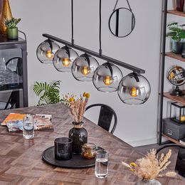 hofstein Koyoto Pendelleuchte Glas 15 cm Rauchfarben, 5-flammig