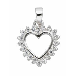 Adelia´s Adelia´s Kettenanhänger 925 Silber Anhänger Herz mit Zirkonia, 925 Sterling Silber mit Zirkonia Silberschmuck für Damen, silberfarben