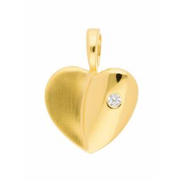 Adelia´s Adelia´s Kettenanhänger 333 Gold Anhänger Herz mit Zirkonia, 333 Gold mit Zirkonia Goldschmuck für Damen, goldfarben