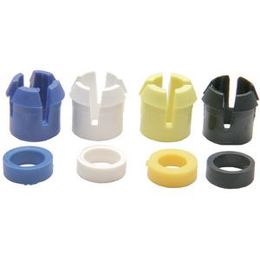 Bulgin Limited Kabelverschraubungen und H&uuml;lsen Packung mit 4 Paaren, 5 7mm, Schwarz / Blau / Weiss / Gelb - PX0483