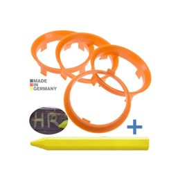 rkc Reifenstift 4X Zentrierringe Orange Felgen Ringe + 1x Reifen Kreide Fett Stift