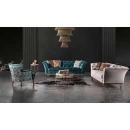 JVmoebel Wohnzimmer-Set Luxus Wohnzimmer Sofas Set Textilmöbel Dreisitzer Sessel 3tlg Modern