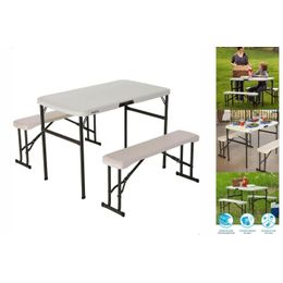 Lifetime Garten-Essgruppe Sitzgruppe Table Klapptisch Lifetime Creme 106