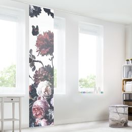 Schiebegardine Altmeisterlicher Blumenrausch mit Rosen Bouquet