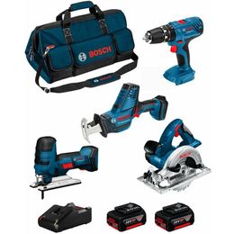 Bosch - Kit 18V BK403BAG (gsa 18 v-li c + gst 18 v-li s + gks 18 v-li + gsb 18V-21 + 2 x 4,0 Ah + GAL18V-40 + Tasche)