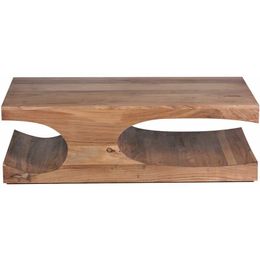 Couchtisch Massiv-Holz 120 cm breit Wohnzimmer-Tisch Design braun Landhaus-Stil Beistelltisch Farbe wählbar - FineBuy