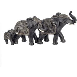 Signes Grimalt Afrikanische Figur und Elefantenfiguren Afrikanische Elefant- und Gold -Elefanten 9x31x15cm 24015 - Dorado