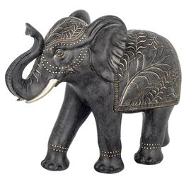 Signes Grimalt - Afrikanische Figur und Elefantenfiguren Afrikanische Elefant- und Gold -Elefanten 9x24x19cm 24014 - Dorado