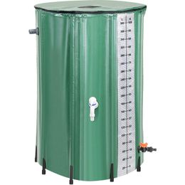 HENGDA Faltbarer Regentonne Regenwassertank mit Wasserhahn 380L Regenwassertonne