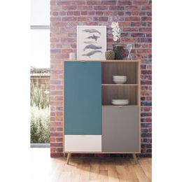 Finori Highboard "Emilia", Sonoma-Eiche, tricolor