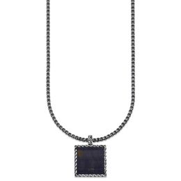 HECHTER PARIS Kette mit Anhänger Schmuck Geschenk Silber 925 Halsschmuck Halskette Venezianer Stein, mit Onyx oder Tigerauge, blau|schwarz|silberfarben