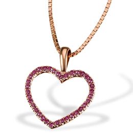 Goldmaid Herzkette rotgoldfarben Wunderschönes Herzcollier