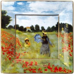 Goebel Schale Claude Monet - "Mohnfeld", Fine China-Porzellan, (1-tlg), hochwertige Kunstreproduktion, blau|gelb|grün|rot|weiß