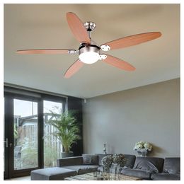 Globo Deckenventilator, Deckenventilator AZURA mit Zugschalter aus Metall und Nickel