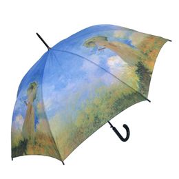 Happy Rain Langregenschirm Automatik Regenschirm mit Motiv Claude Monet Frau mit Sonnenschirm
