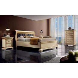 JVmoebel Schlafzimmer-Set Komplettes Schlafzimmer Modern Luxus Bett 2x Nachttische Kommode
