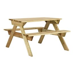 furnicato Gartentisch Picknicktisch mit Bänken 110x123x73 cm Kiefernholz Imprägniert