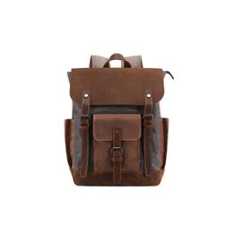 OKWISH Laptoprucksack Rucksack Schulrucksack Lederrucksack Reiserucksack Schultertasche (Vintage Schultertasche Notebook Laptop Tasche Schule Uni Rucksack