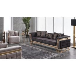JVmoebel Wohnzimmer-Set Polstergarnitur Luxus Sofas Dreisitzer Sessel Moderne Wohnzimmer Couch