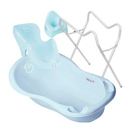 Tega-Baby Babybadewanne 3 Teile SET – DUCK Blau + Ständer Weiss