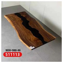 JVmoebel Esstisch Table Epoxidharz Esstisch Echtes Holz Massiv Tische 183x90 Flusstisch
