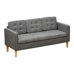 HOMCOM 3-Sitzer-Sofa mit abnehmbaren Kissen grau 166,5 x 62 x 82 cm (BxTxH)