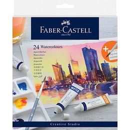 24 Faber-Castell Aquarellfarben farbsortiert 24 x 9,0 ml