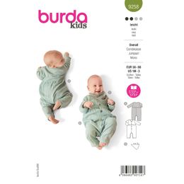 Burda Schnitt 9258 "Overall & Halstuch" für Babys & Kleinkinder