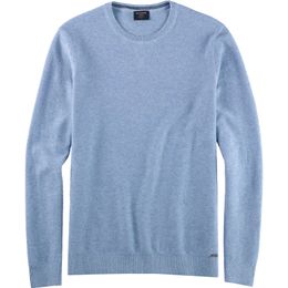 Rundhalspullover OLYMP "Modern Fit" Gr. L, blau (eisblau) Herren Pullover Rundhalspullover