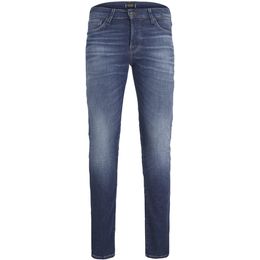 Jack & Jones Slim-fit-Jeans JACK & JONES "GLENN ICON" Gr. 32, Länge 34, blau (blue denim) Herren Jeans Slim Fit