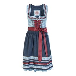 Marjo Dirndl 'Natalia 55' Damen Größe 32 navy / hellblau / burgunder / weiß
