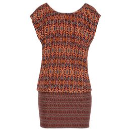 Lascana Kleid Damen Gr&ouml;&szlig;e 32/34 braun / orange Winterkleid