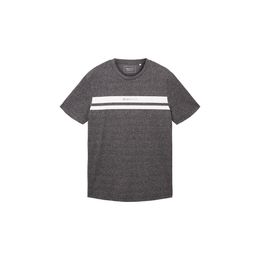 Tom Tailor Denim T-Shirt Herren Größe XS schwarzmeliert / weiß