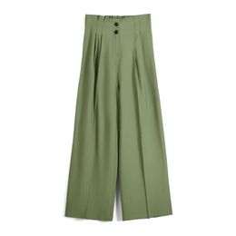 Bershka Pleat-Front Pants female Green size 38