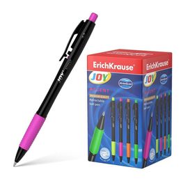 Erich Krause Kugelschreiber, Druckkugelschreiber Joy Accent 0,35mm mit Gummigriff 50er Pack Blau