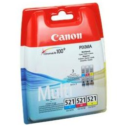 3 Canon Tinten 2934B010 CLI-521 C M Y 3-farbig